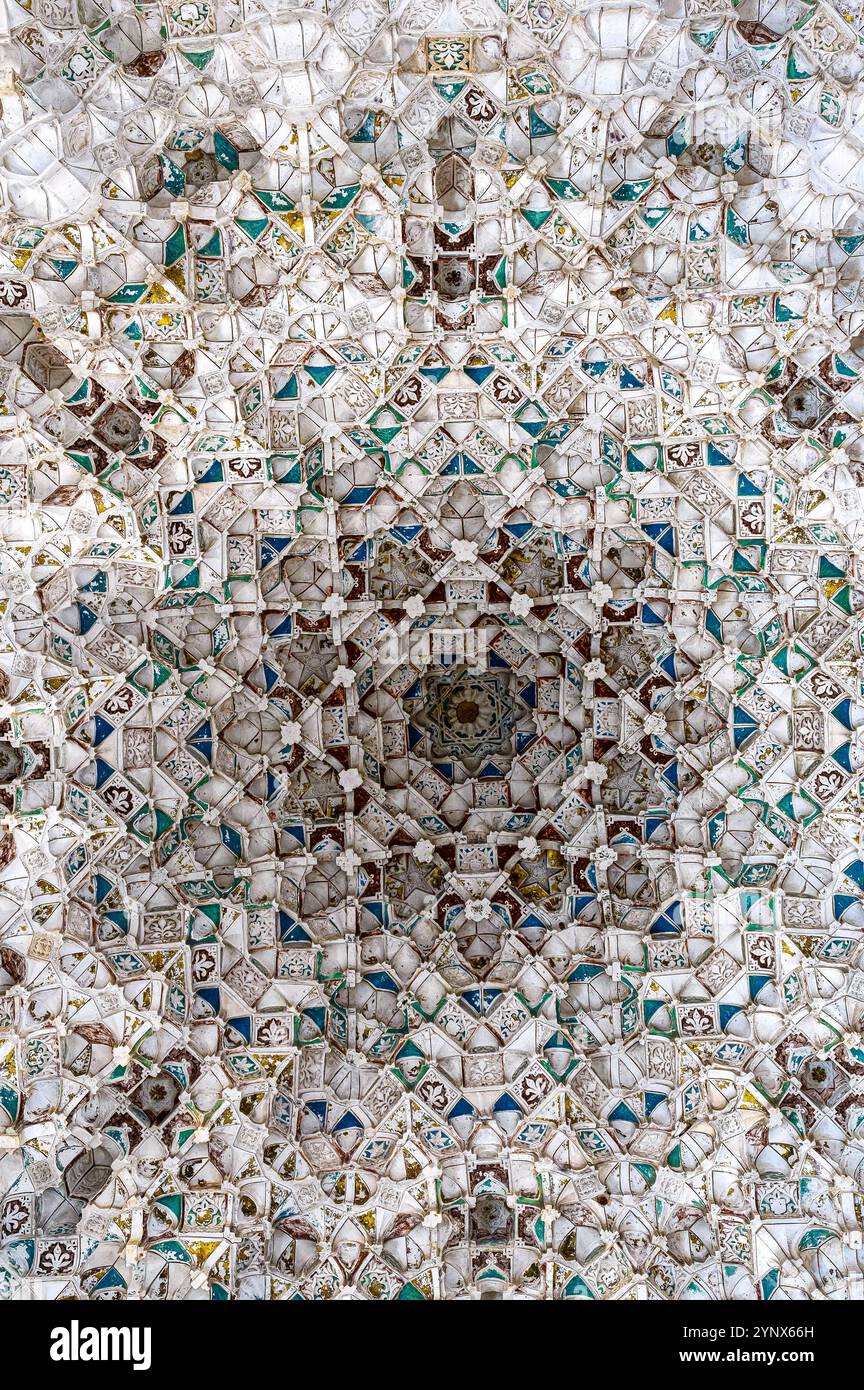 Granada, Spain - July 17, 2024: Close-up details of ceramic tile ...