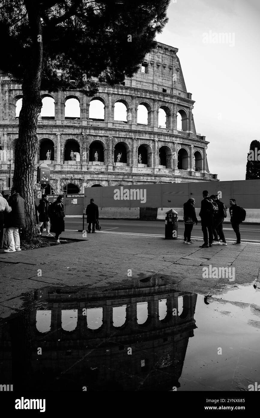 Rome, Italy - December 6, 2023: Panoramic view of Colosseum in Rome ...