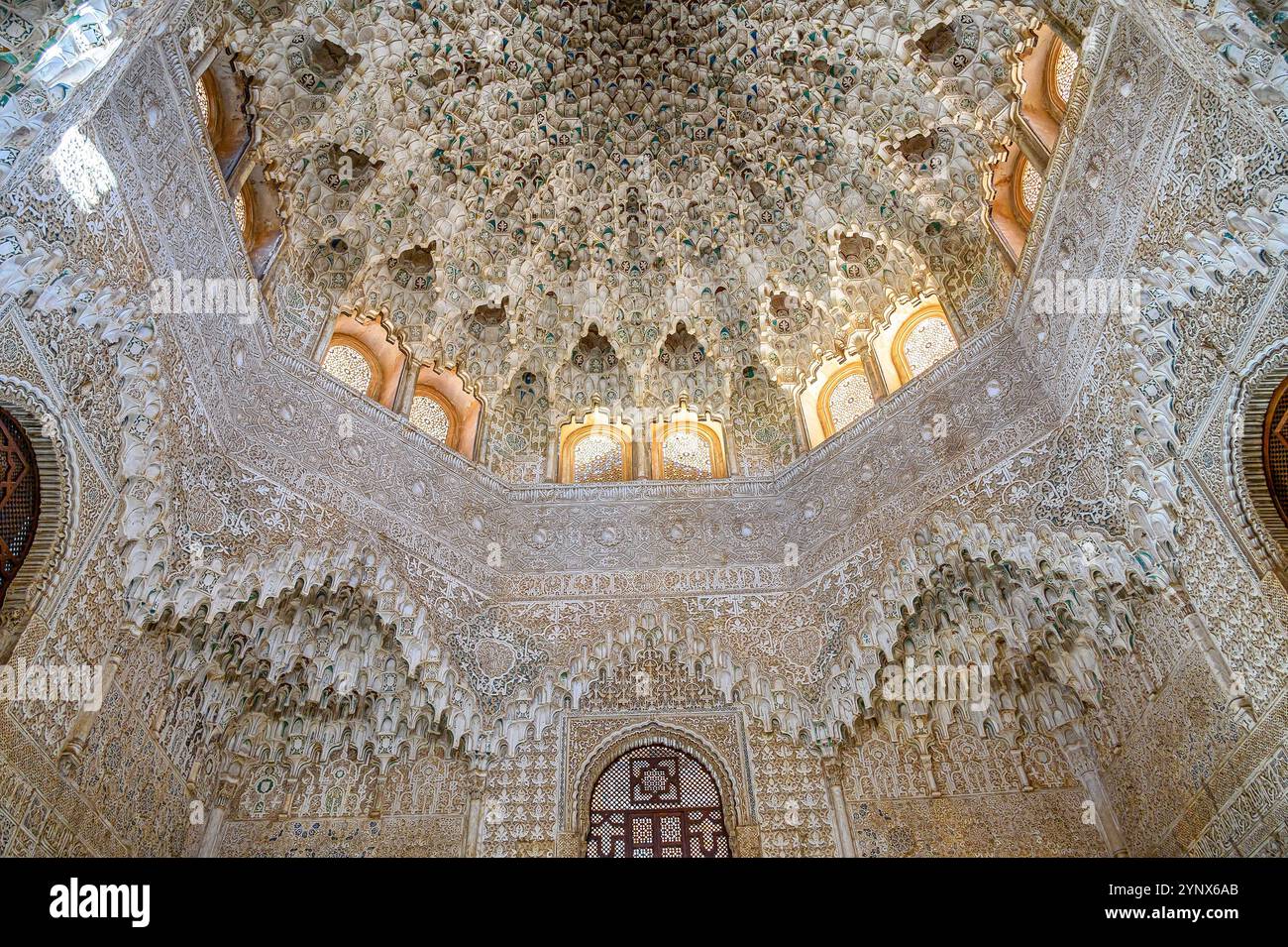 Granada, Spain - July 17, 2024: Intricacy patterns of a indoor medieval ...