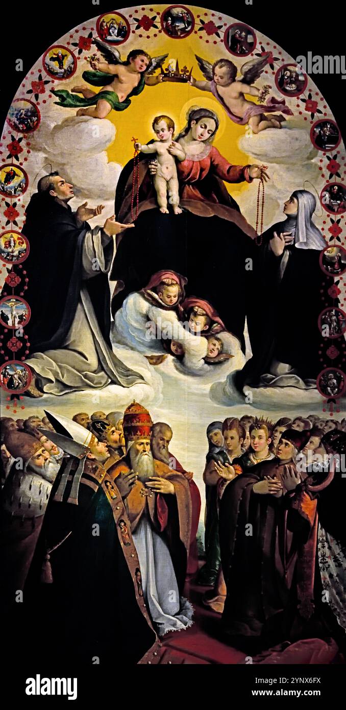 Madonna of the Rosary surrounded by Dominican Saints. 1601-1635 ...