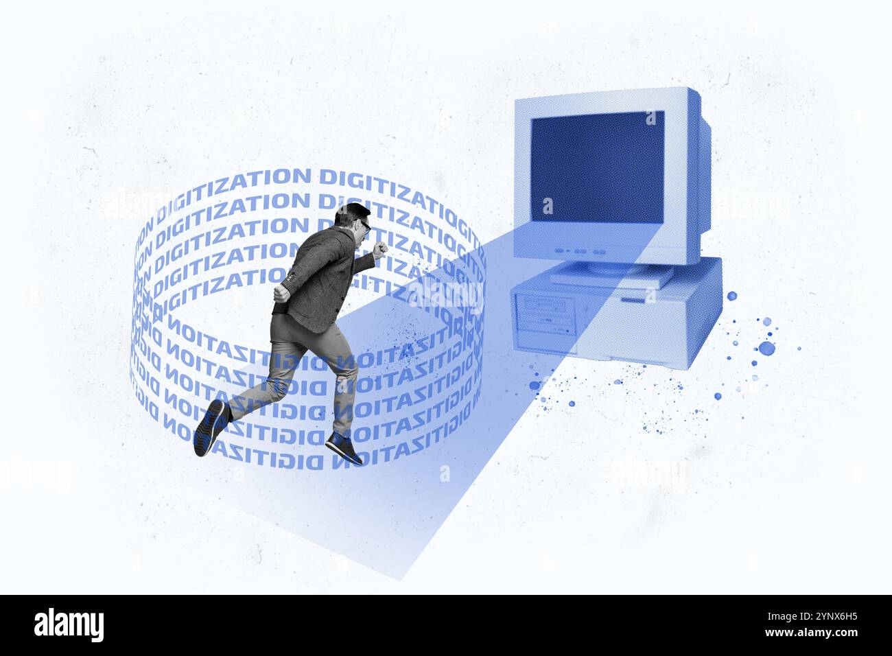 Composite trend artwork 3D sketch image photo collage of ai data ...