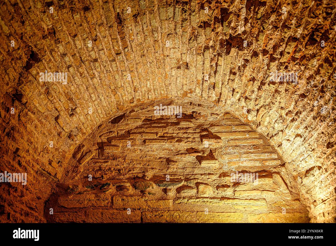 Granada, Spain - July 17, 2024: Arched layered ceiling in the Alhambra ...