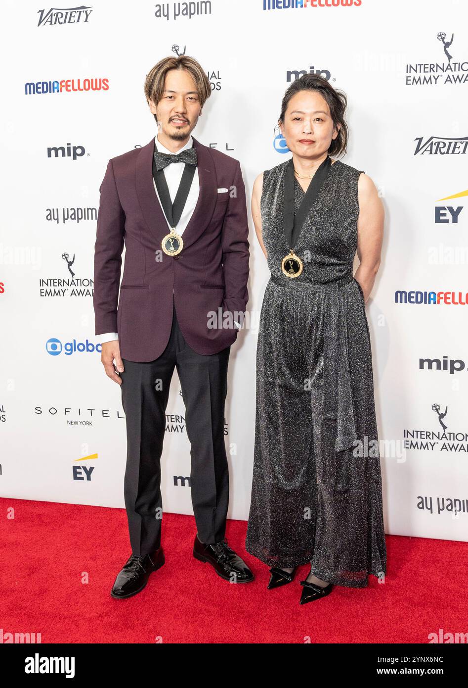 Yu Nakajima and Keiko Shirai attend International Emmy Awards at Hilton ...