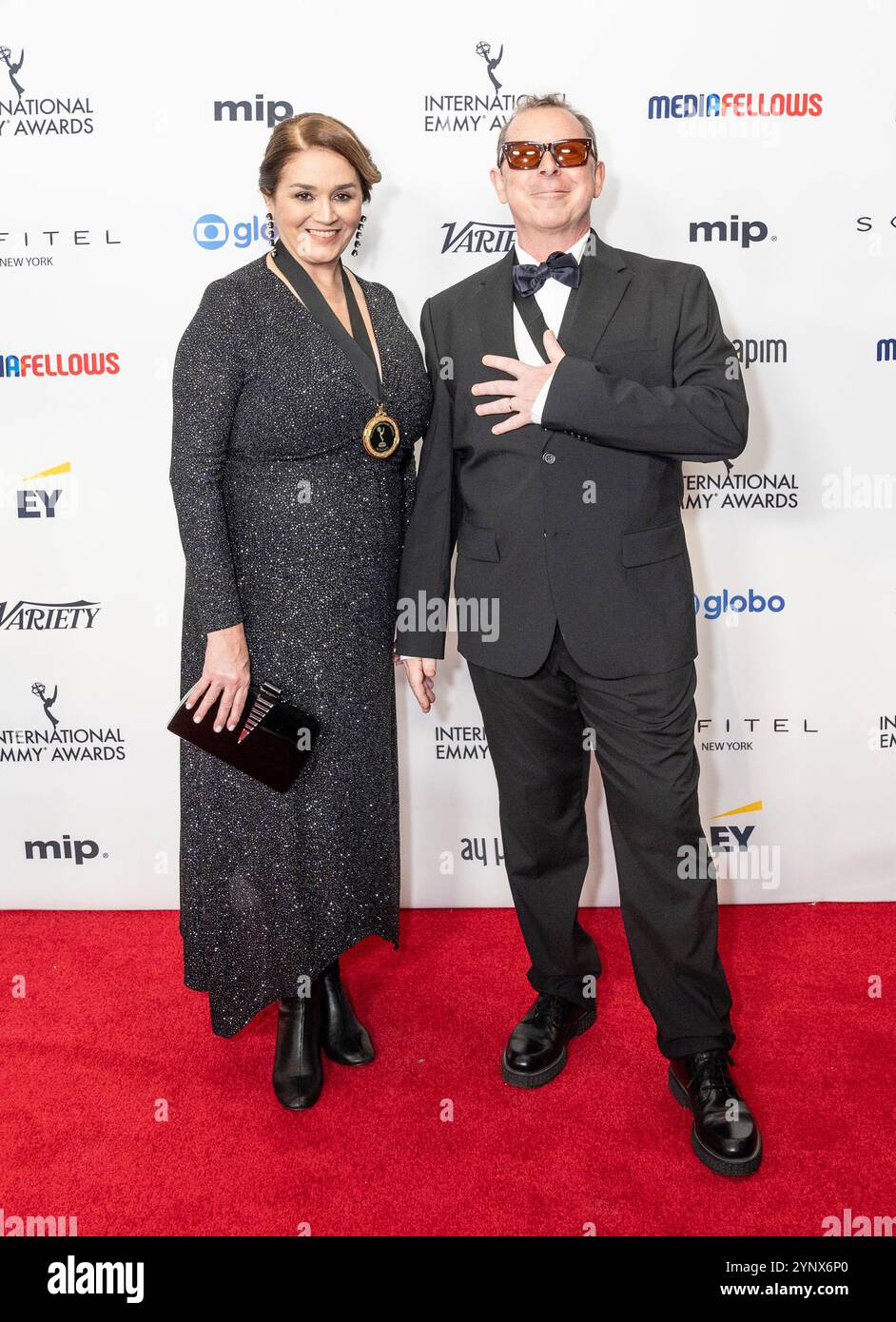 Paz Leon and Alfred Oliveri attend International Emmy Awards at Hilton ...