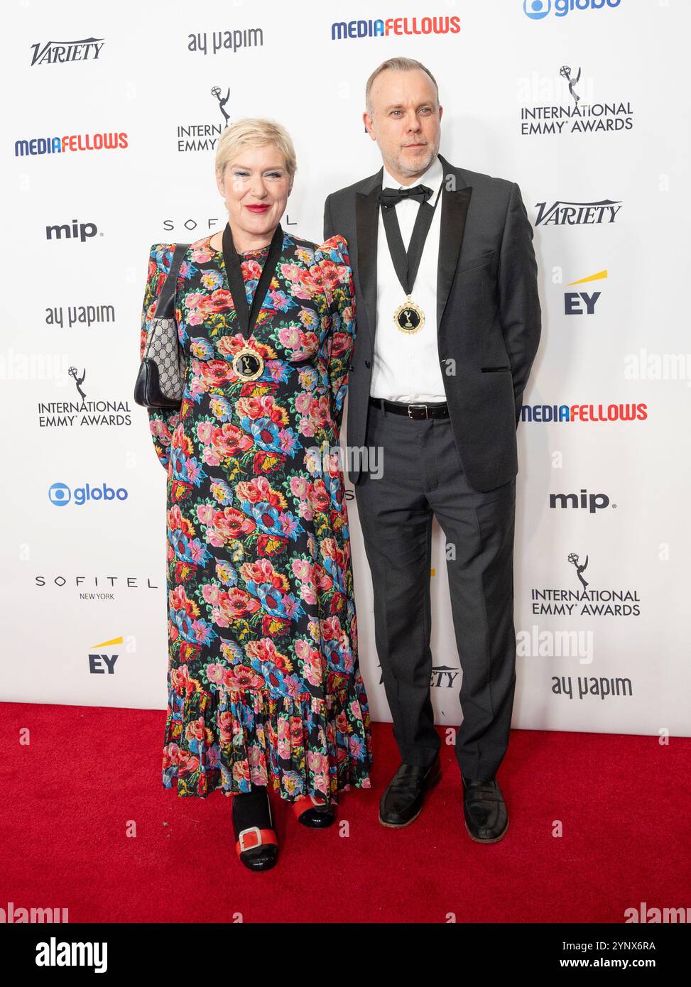 Sarah Phelps and Saul Dibb attend International Emmy Awards at Hilton ...