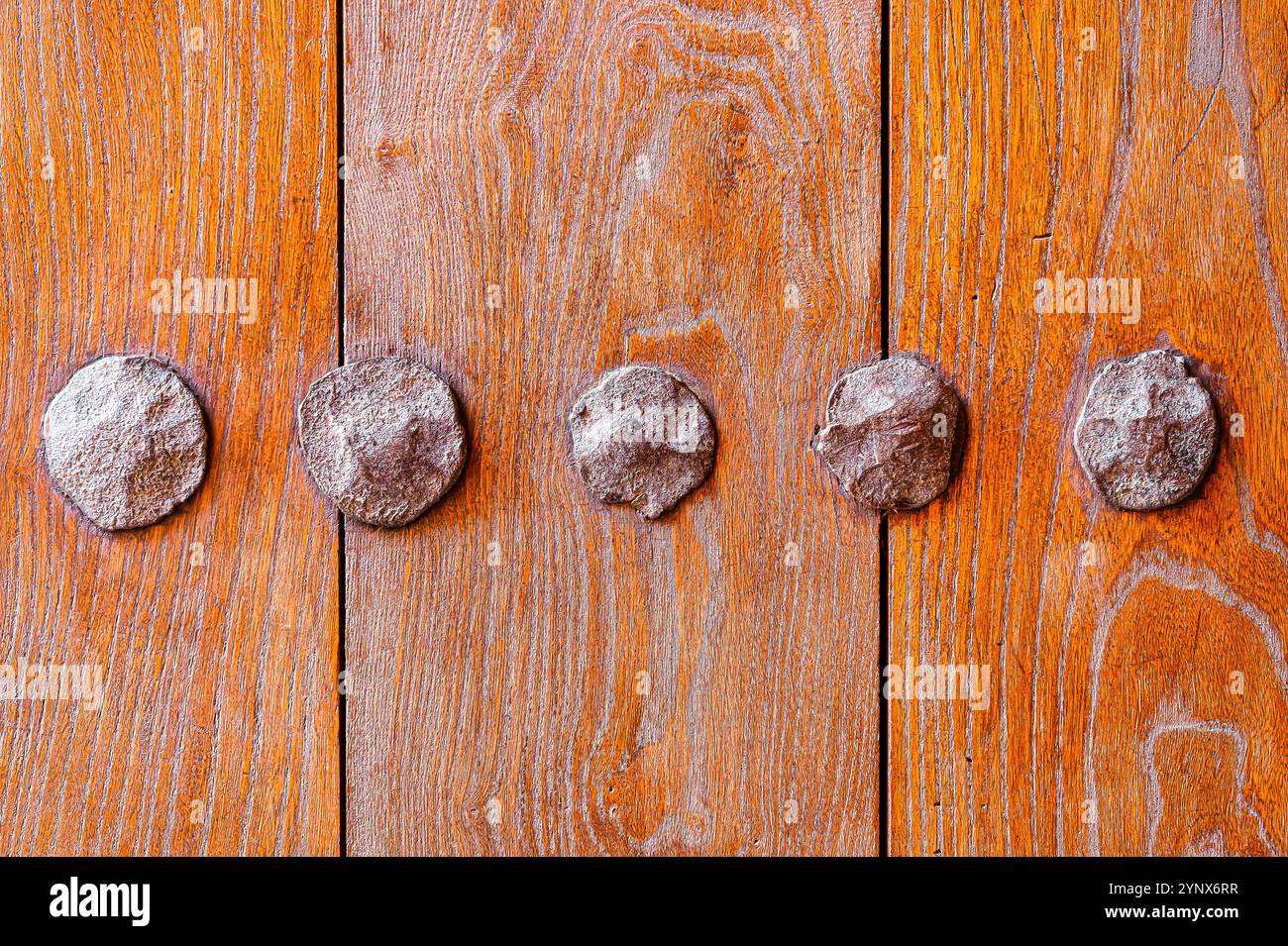 Granada, Spain - July 17, 2024: Details of medieval metallic rivets on ...
