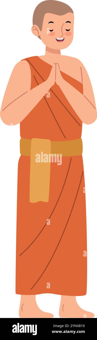 buddhist monk praying Stock Vector Image & Art - Alamy