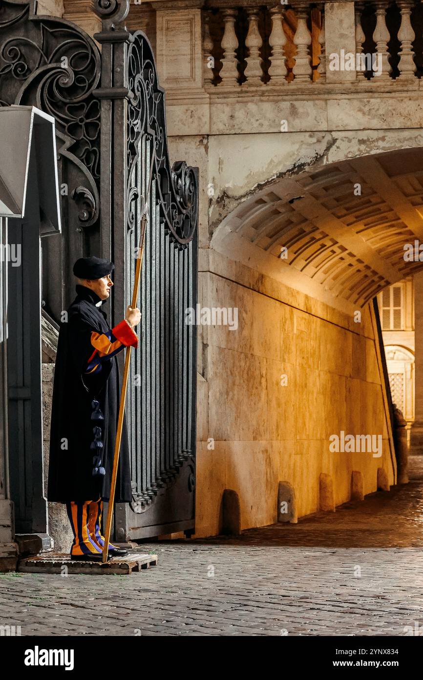 Vatican, Vatican City - December 7, 2023: Papal swiss soldier of ...