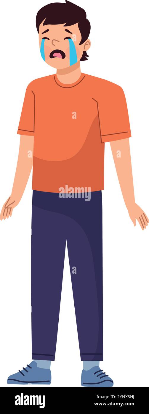 crying boy with depression disease Stock Vector Image & Art - Alamy