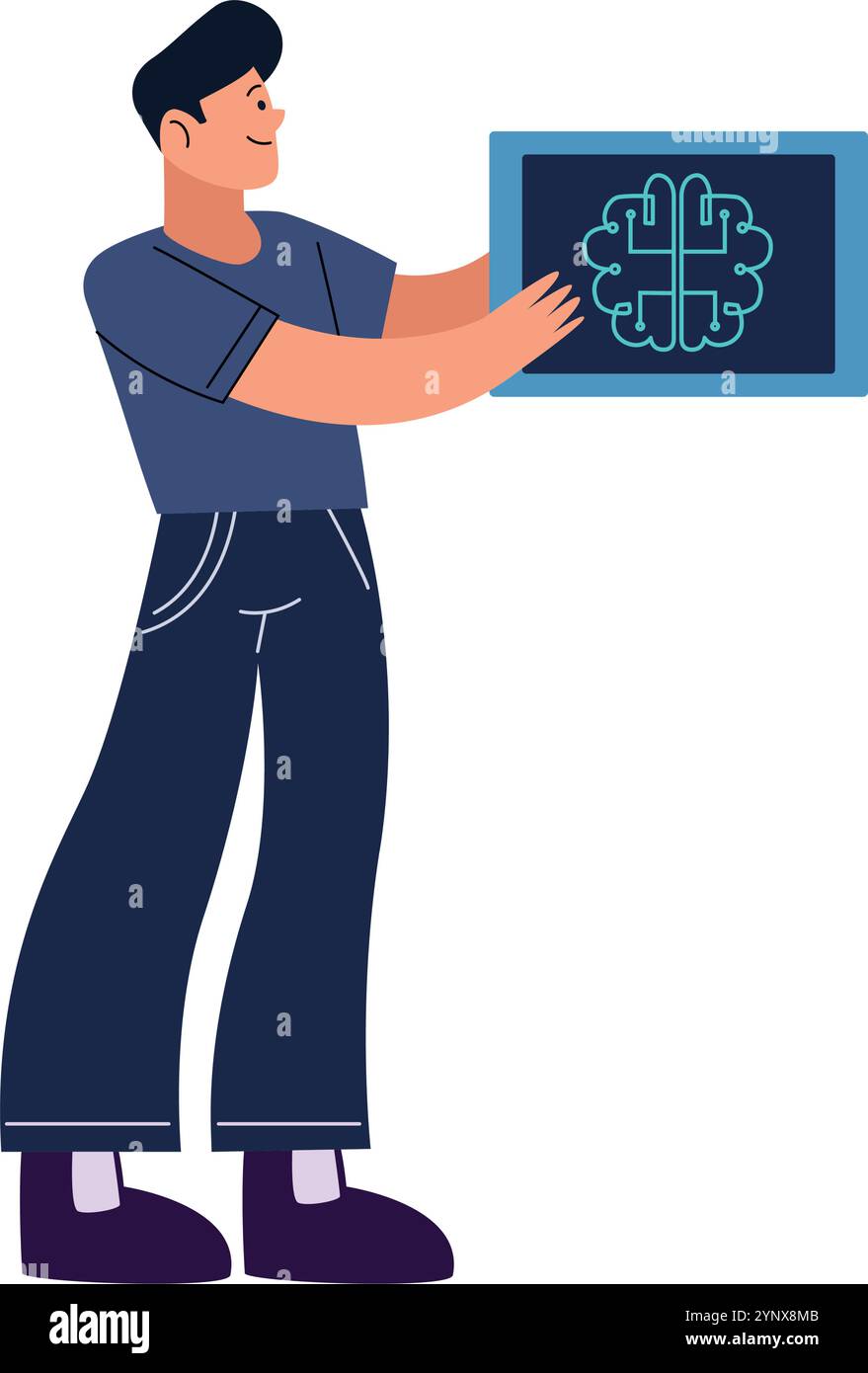 man with artificial intelligence machine learning Stock Vector Image & Art - Alamy