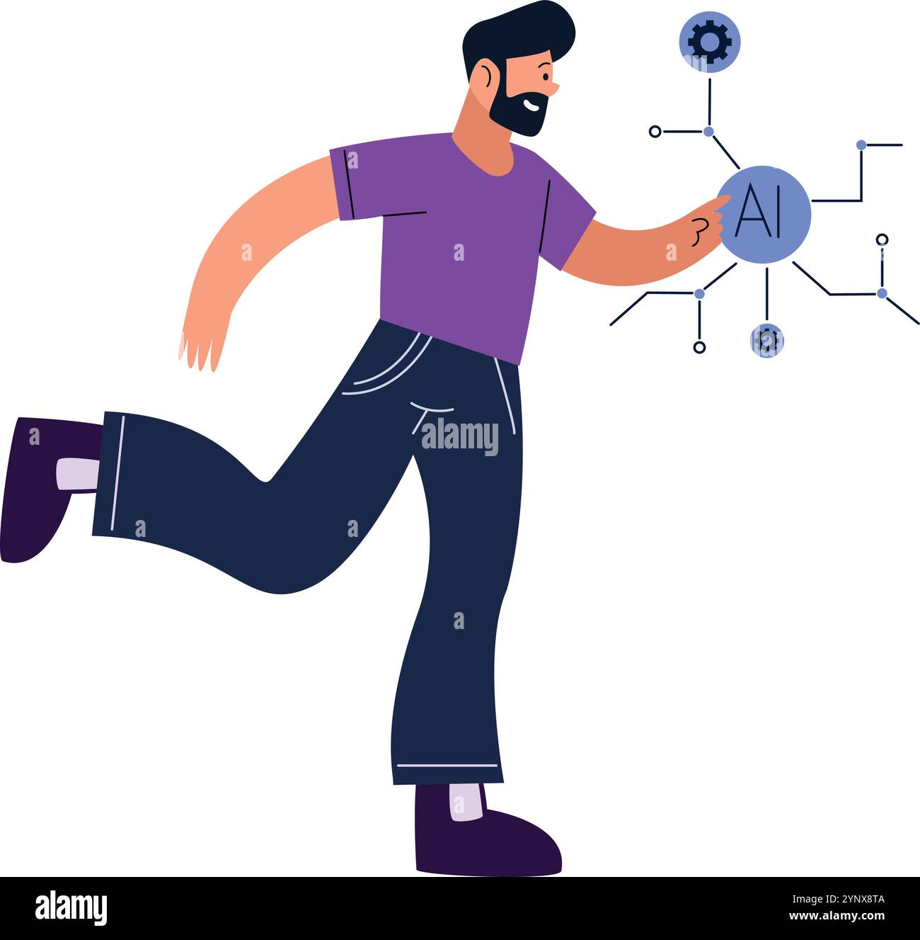 man with artificial intelligence chip Stock Vector Image & Art - Alamy