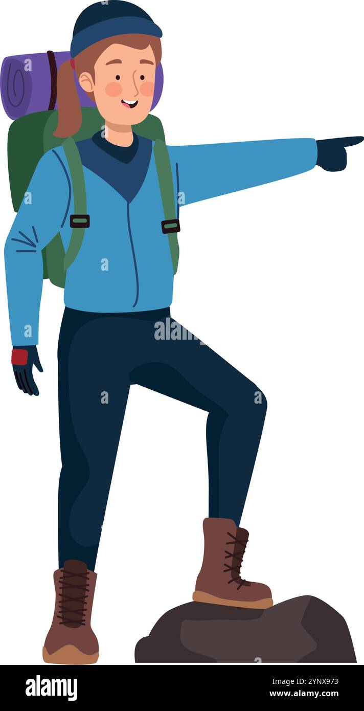 Woman on hill mountain Cut Out Stock Images & Pictures - Alamy