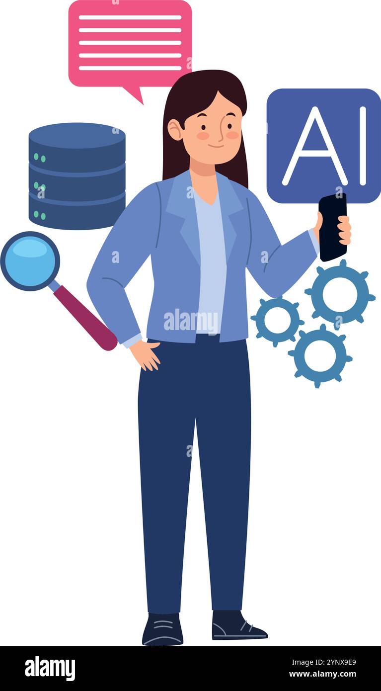 Woman using generative ai hi-res stock photography and images - Alamy