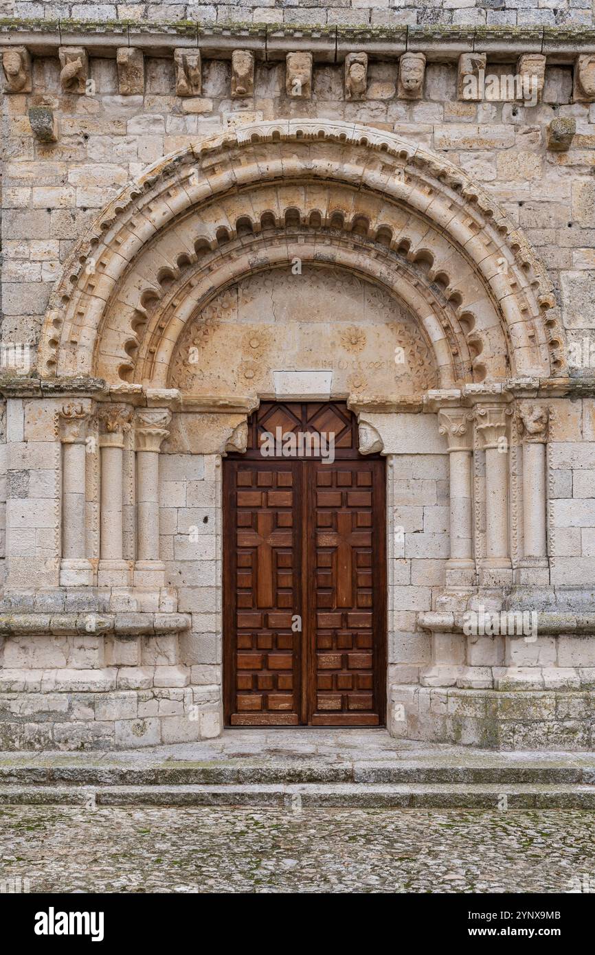 Romanesque portal of the western wall, Pre-Romanesque temple of Santa ...