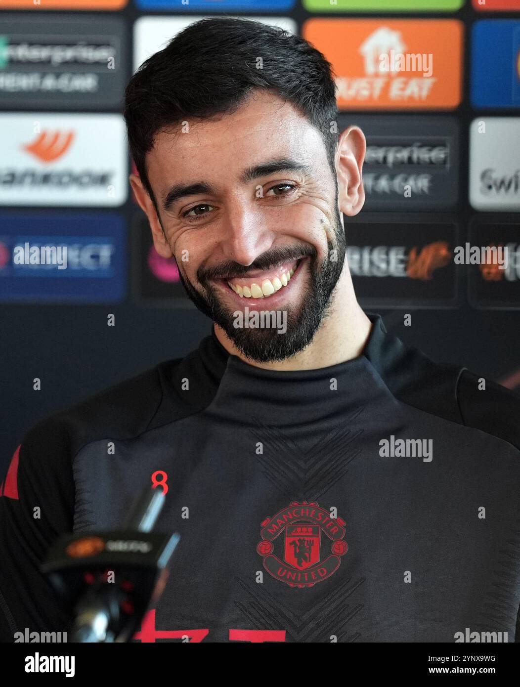 Manchester United's Bruno Fernandes during a press conference at ...