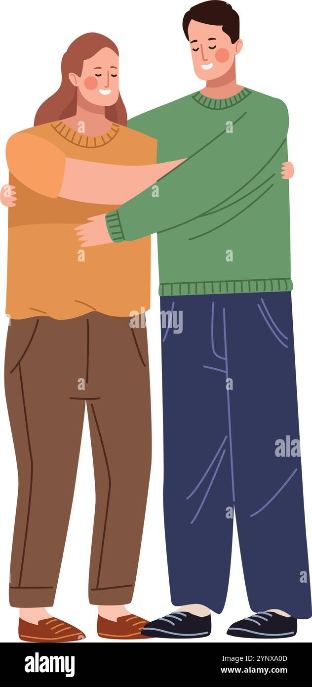man and woman hugging characters Stock Vector Image & Art - Alamy