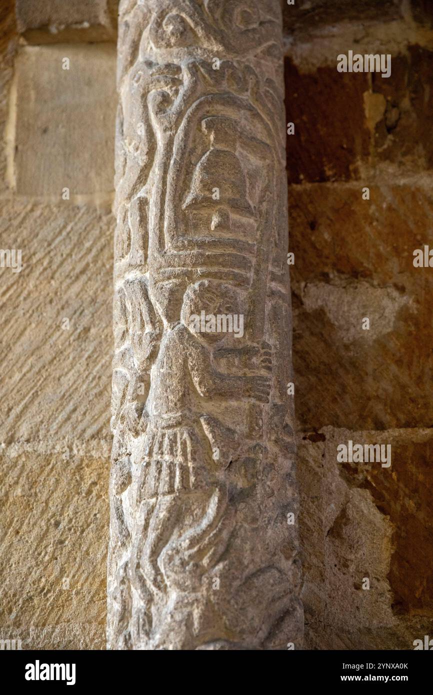 UK, England, Rutland, Stoke Dry, St Andrew’s Church, Saxon pillar ...