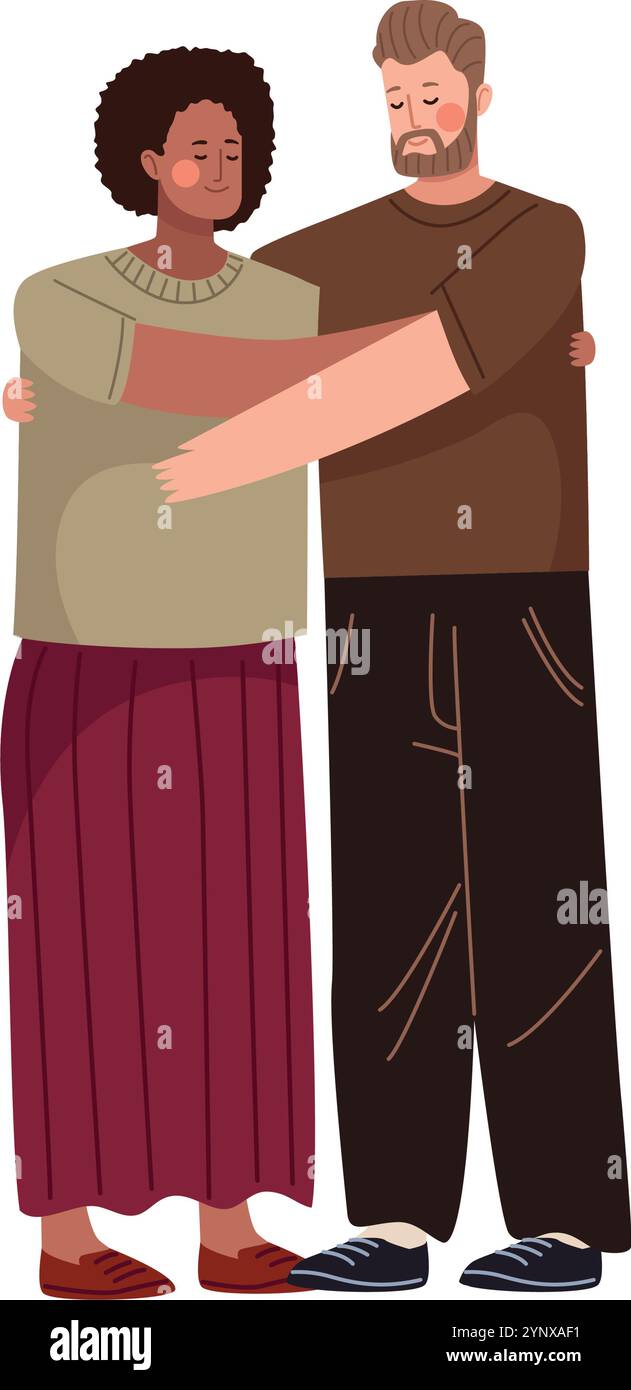 couple hugging characters Stock Vector Image & Art - Alamy