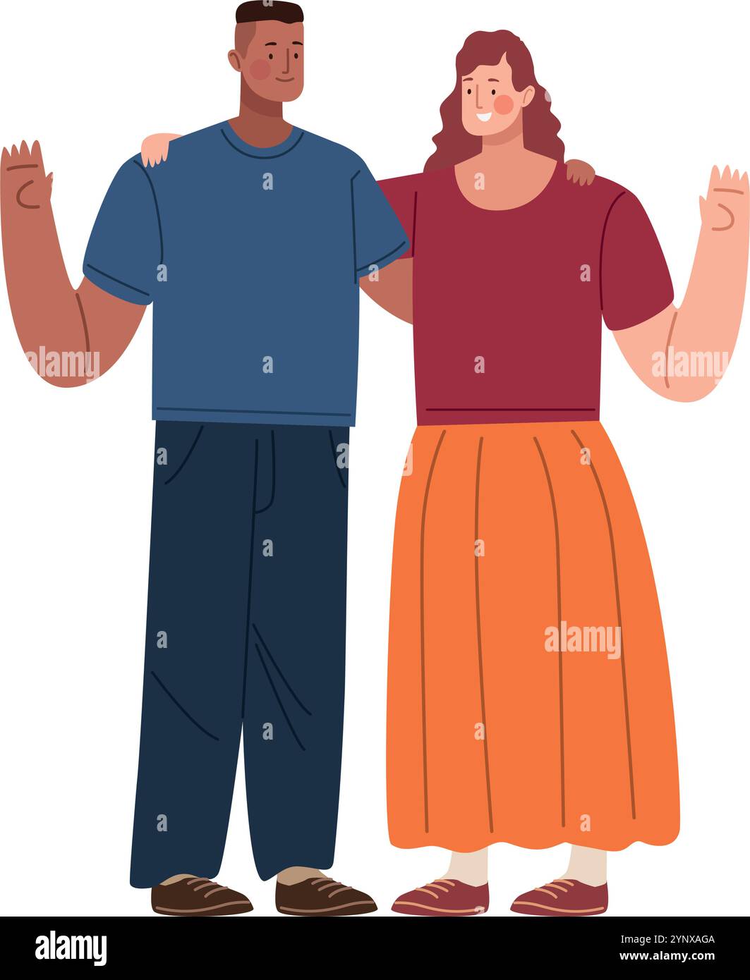 happy couple hugging characters Stock Vector Image & Art - Alamy