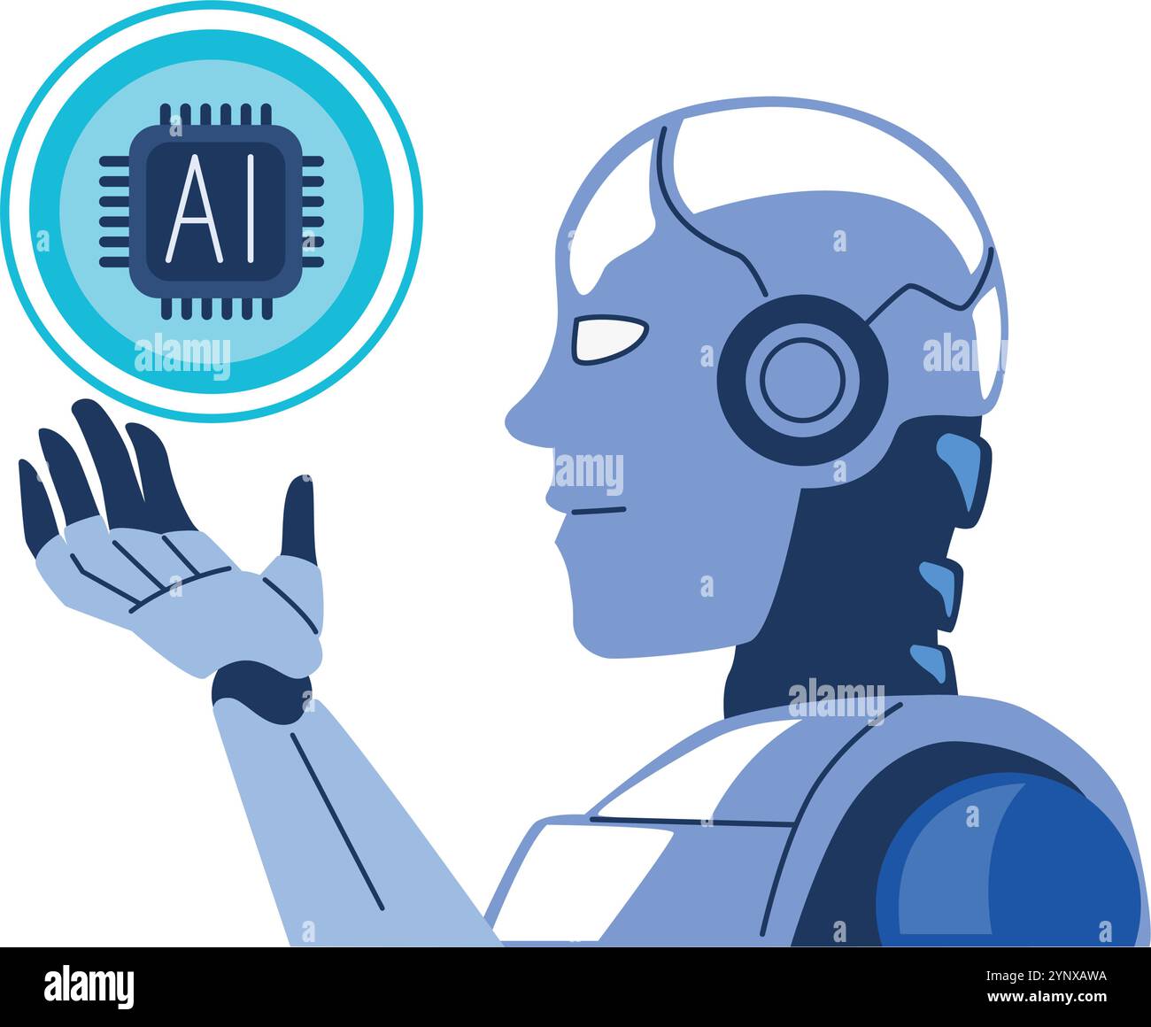 robot with ai processes data Stock Vector Image & Art - Alamy