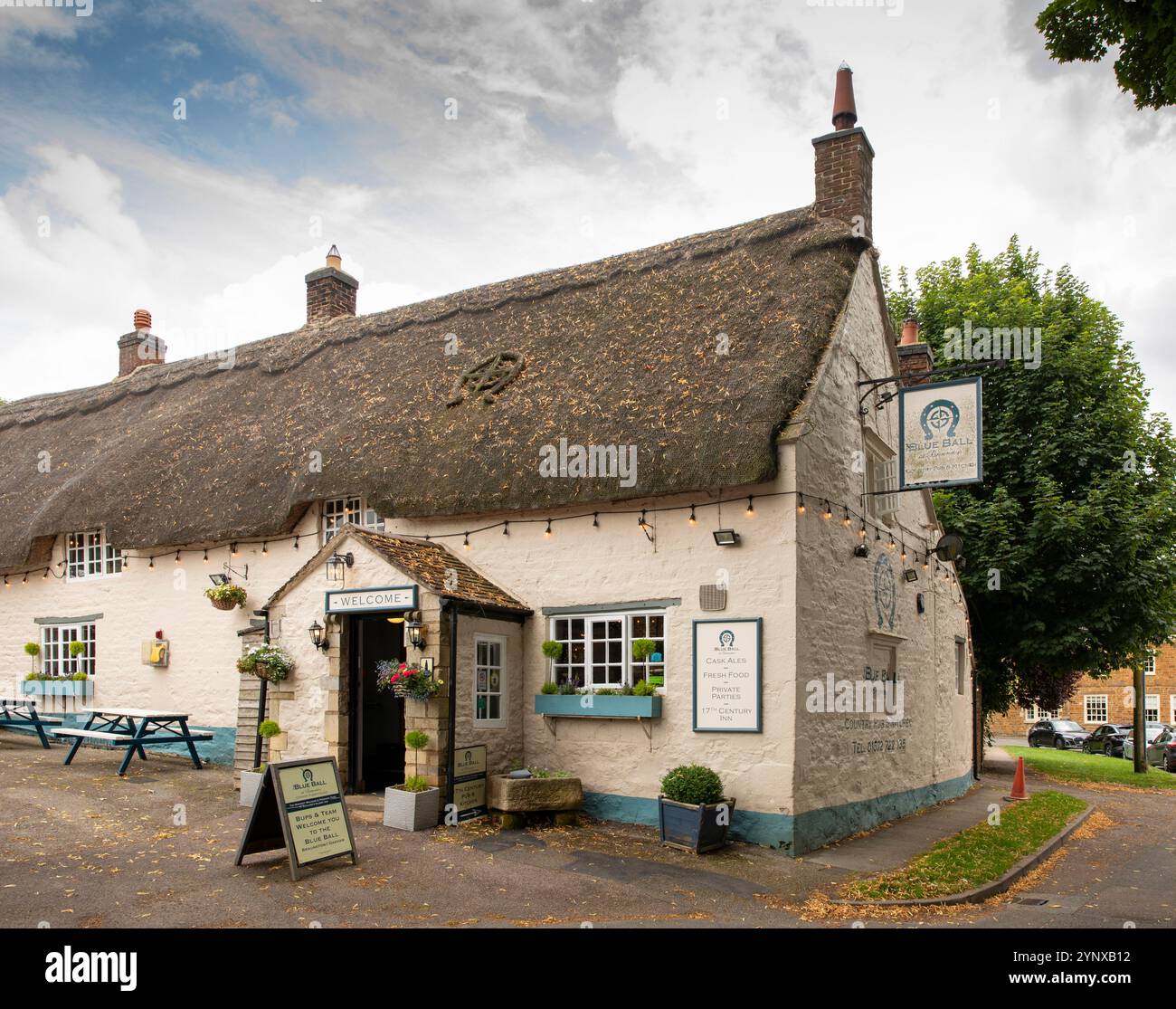 UK, England, Rutland, Braunston, Blue Ball pub, ‘Rutland’s Oldest Inn ...