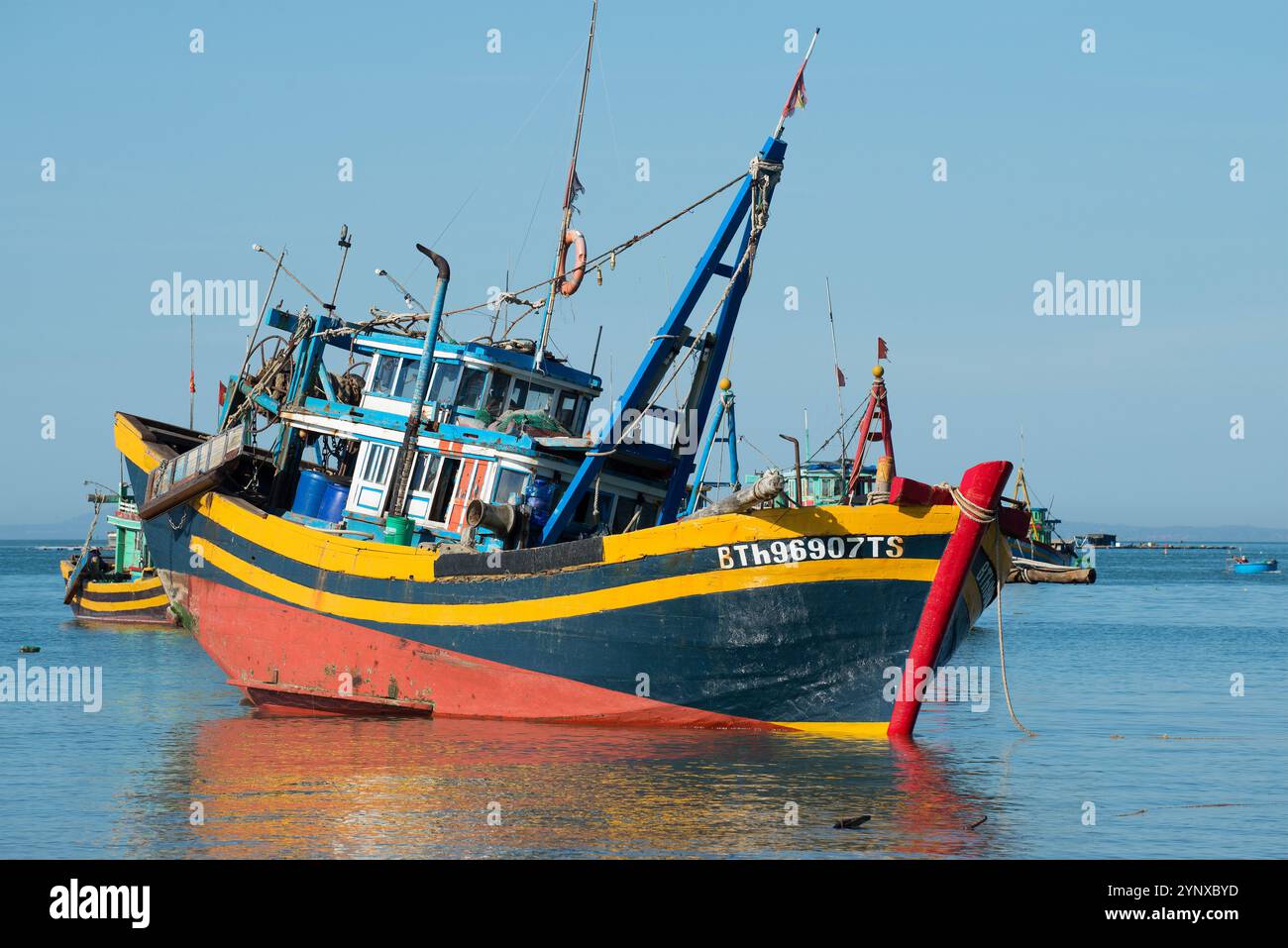MUI NE, VIETNAM - DECEMBER 25, 2015: Fishing schooner close-up. Mui ne ...