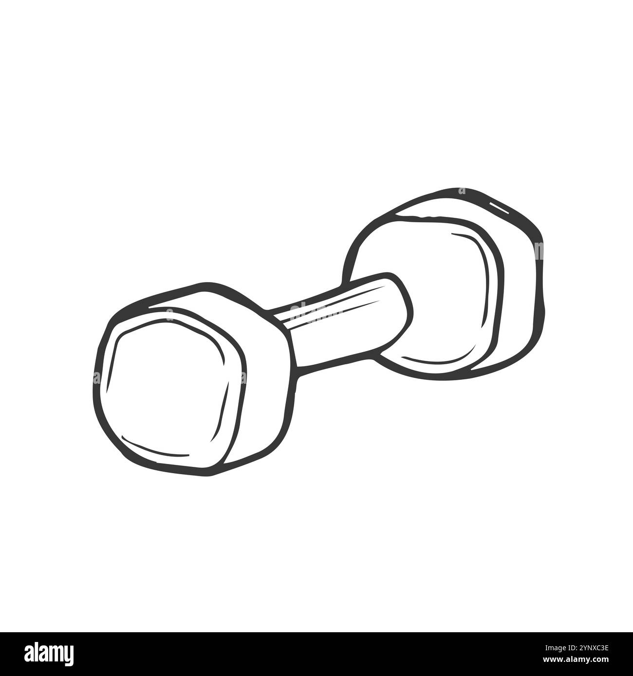 Vector drawing by hand of dumbbells for home training. On the topic of ...