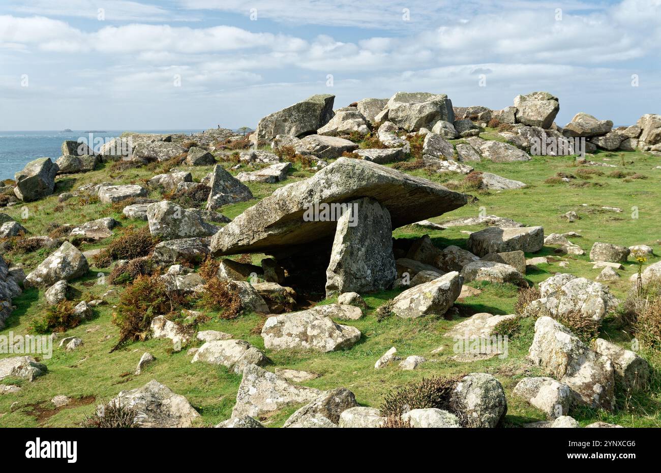 Coetan Arthur prehistoric megalithic Neolithic burial chamber dolmen on ...