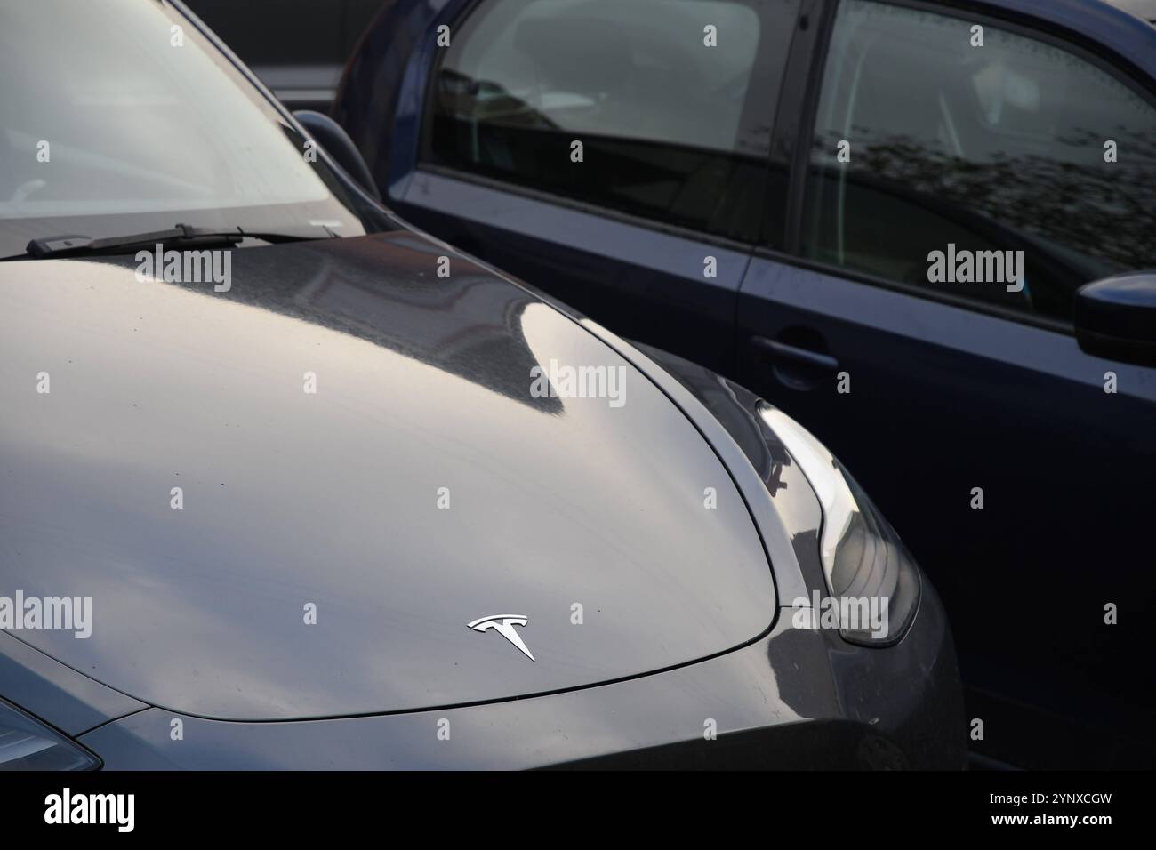 Copenhagen/ Denmark/27 Nov. 2024/Tesla electric cars charge at clever ...
