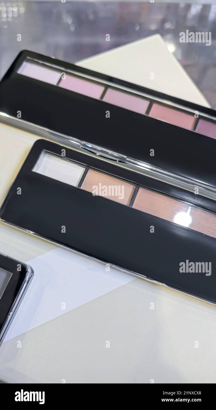 Set of eye shadows of different colors. Choice of shades. Holiday ...