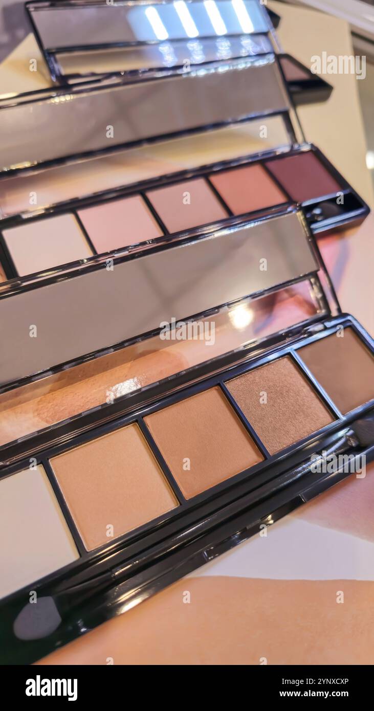 Set of eye shadows of different colors. Choice of shades. Holiday ...