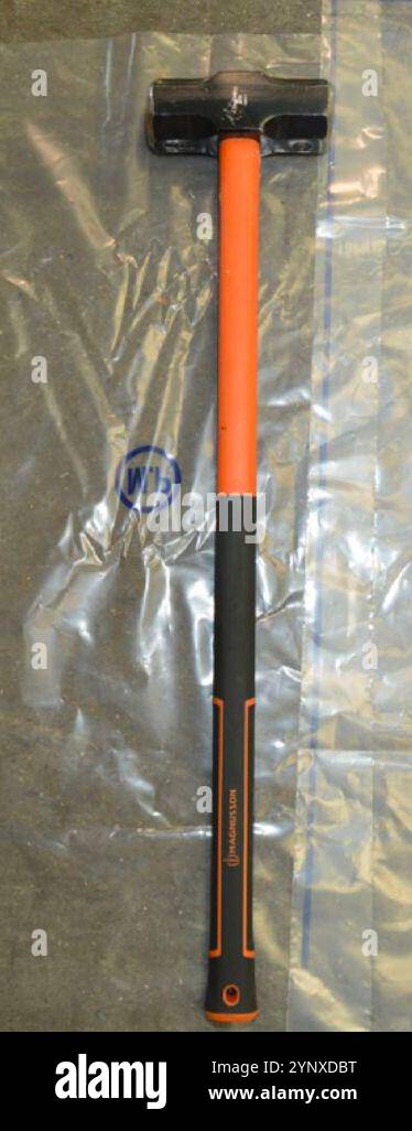 Undated handout photo issued by Metropolitan Police of a sledgehammer ...