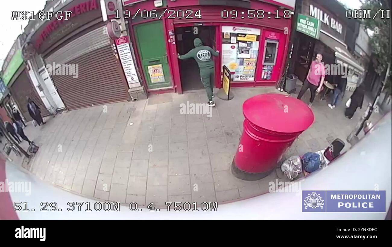 Screen grab taken from handout CCTV footage dated 19/06/24 showing the ...
