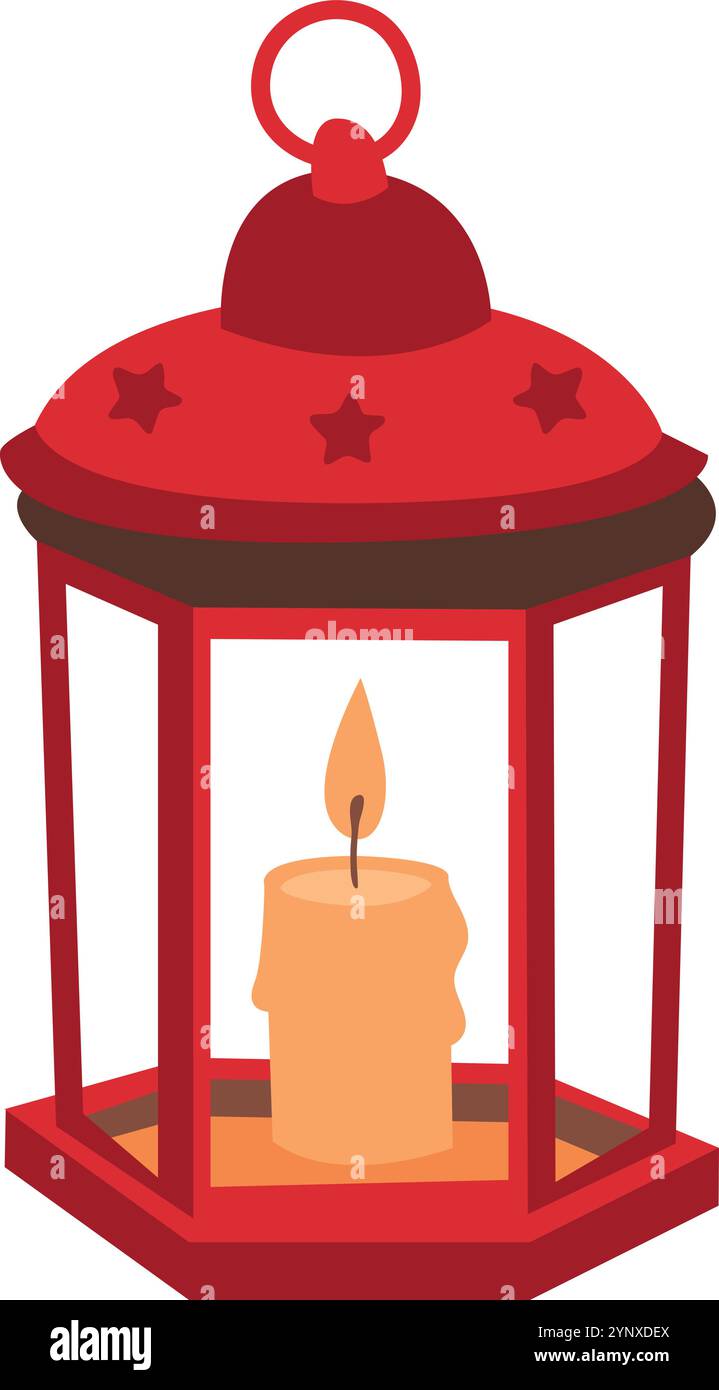 Candle in lantern christmas background Stock Vector Images - Alamy