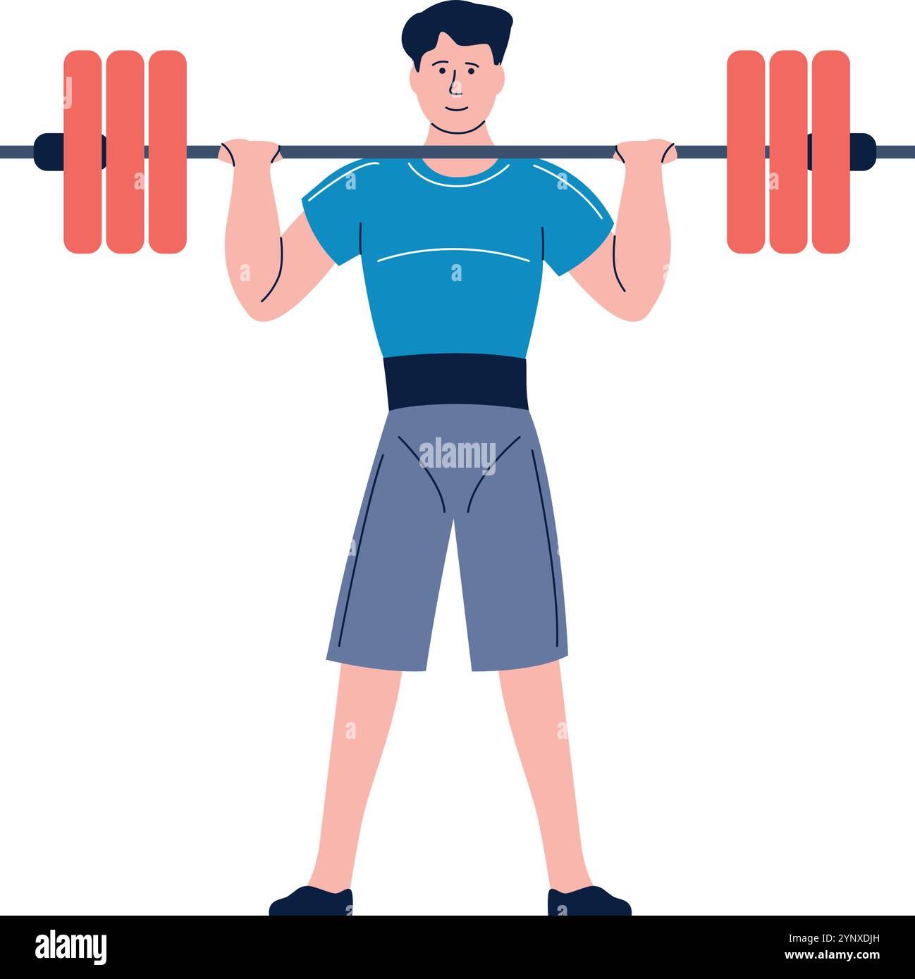 A man is lifting a barbell with a red handle Stock Vector Image & Art ...