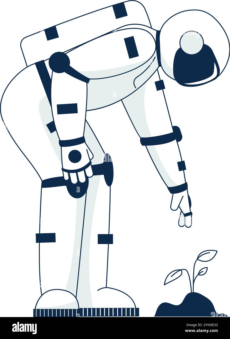 A robot is bending over to plant a seed Stock Vector Image & Art - Alamy