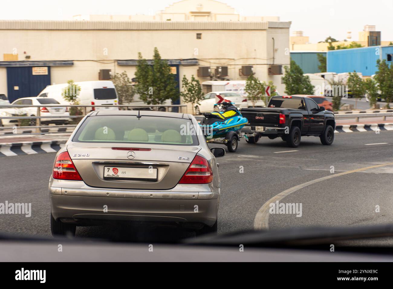 Cars on the highway in Sharjah City, United Arab Emirates Stock Photo ...