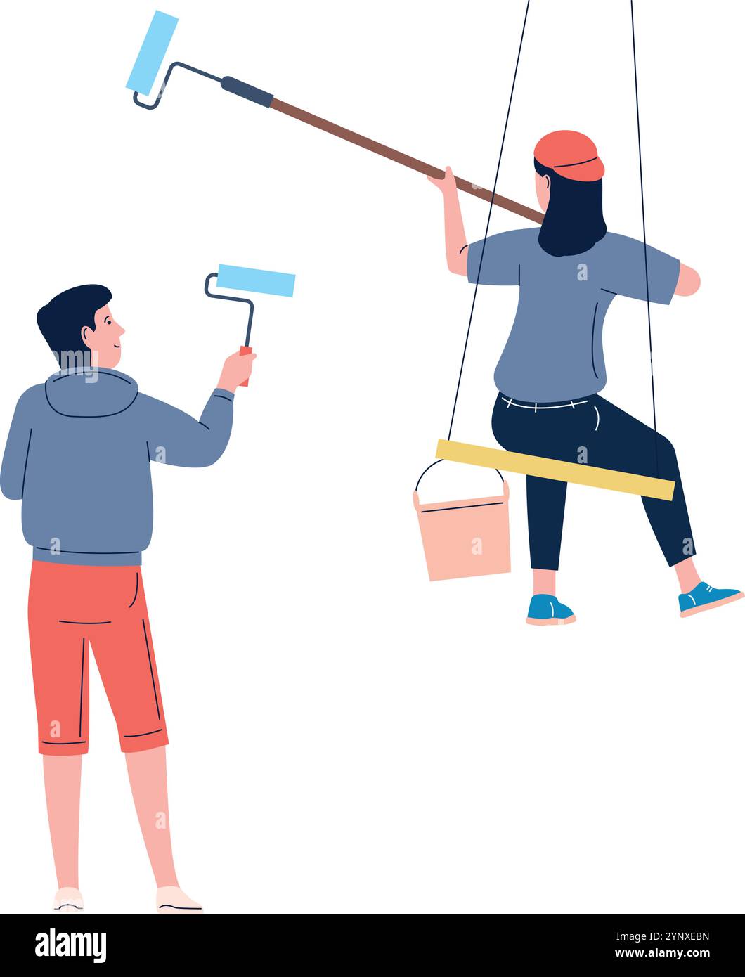 Two men holding one Stock Vector Images - Alamy