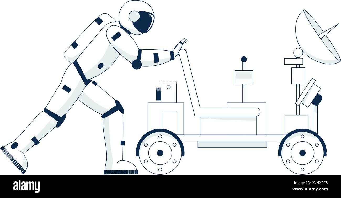 Metal robot in space Cut Out Stock Images & Pictures - Alamy