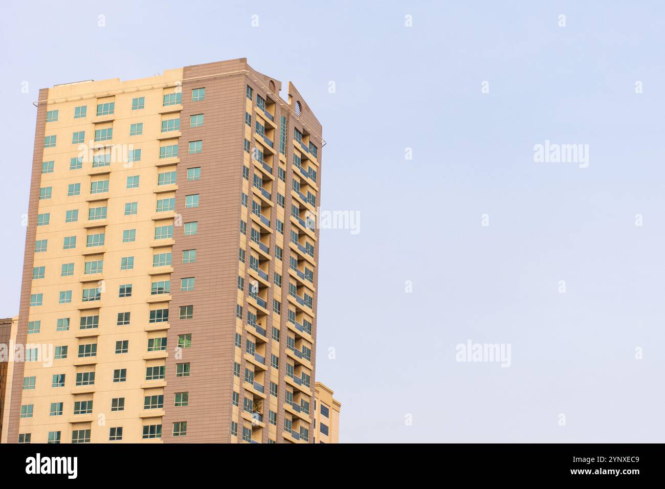 High-rise residential building against the sky in Sharjah City.United ...