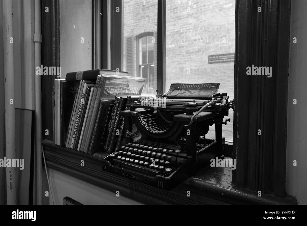 Antique Remington typewriter in a window at the West Side Book Shop in ...