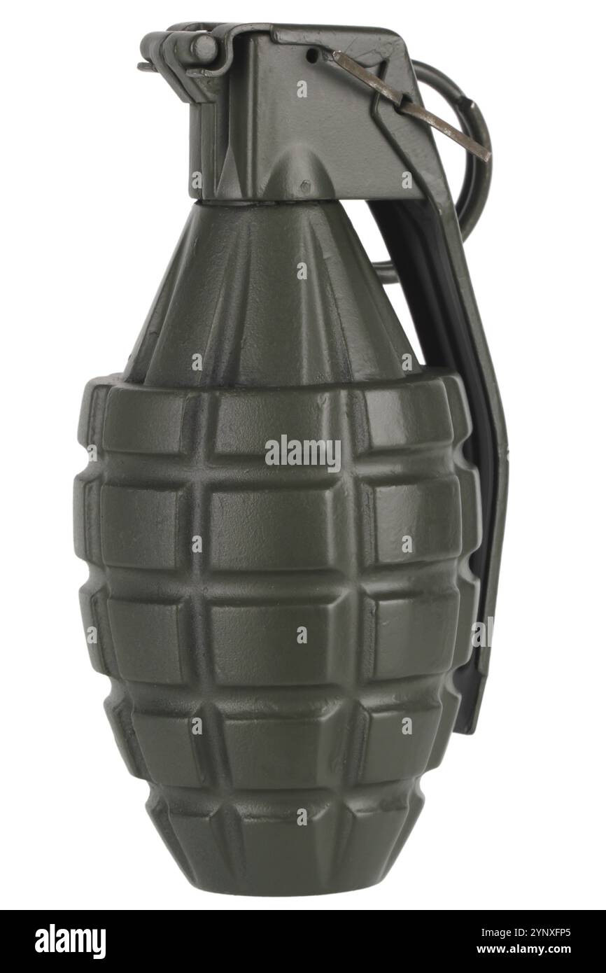 Fragmentation hand grenade isolated on white background Stock Photo - Alamy