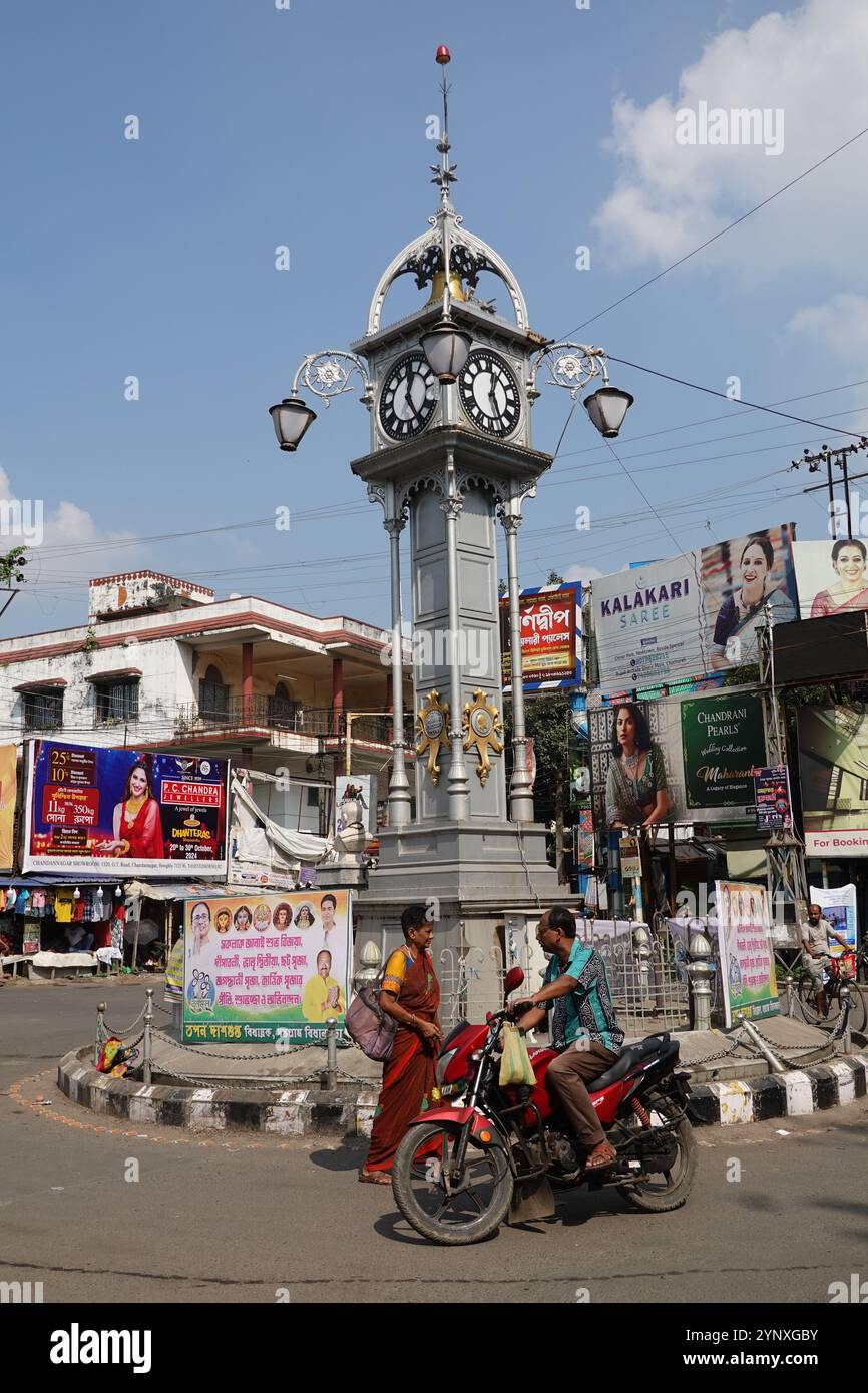Clock tower known locally as Ghorir More erected in 1910 in honour of ...