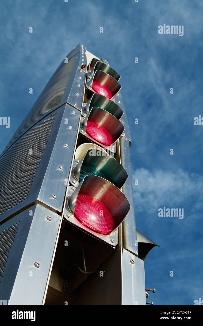 Tall Pillar Of The Twin Sails Bascule Lifting Bridge With Flashing ...