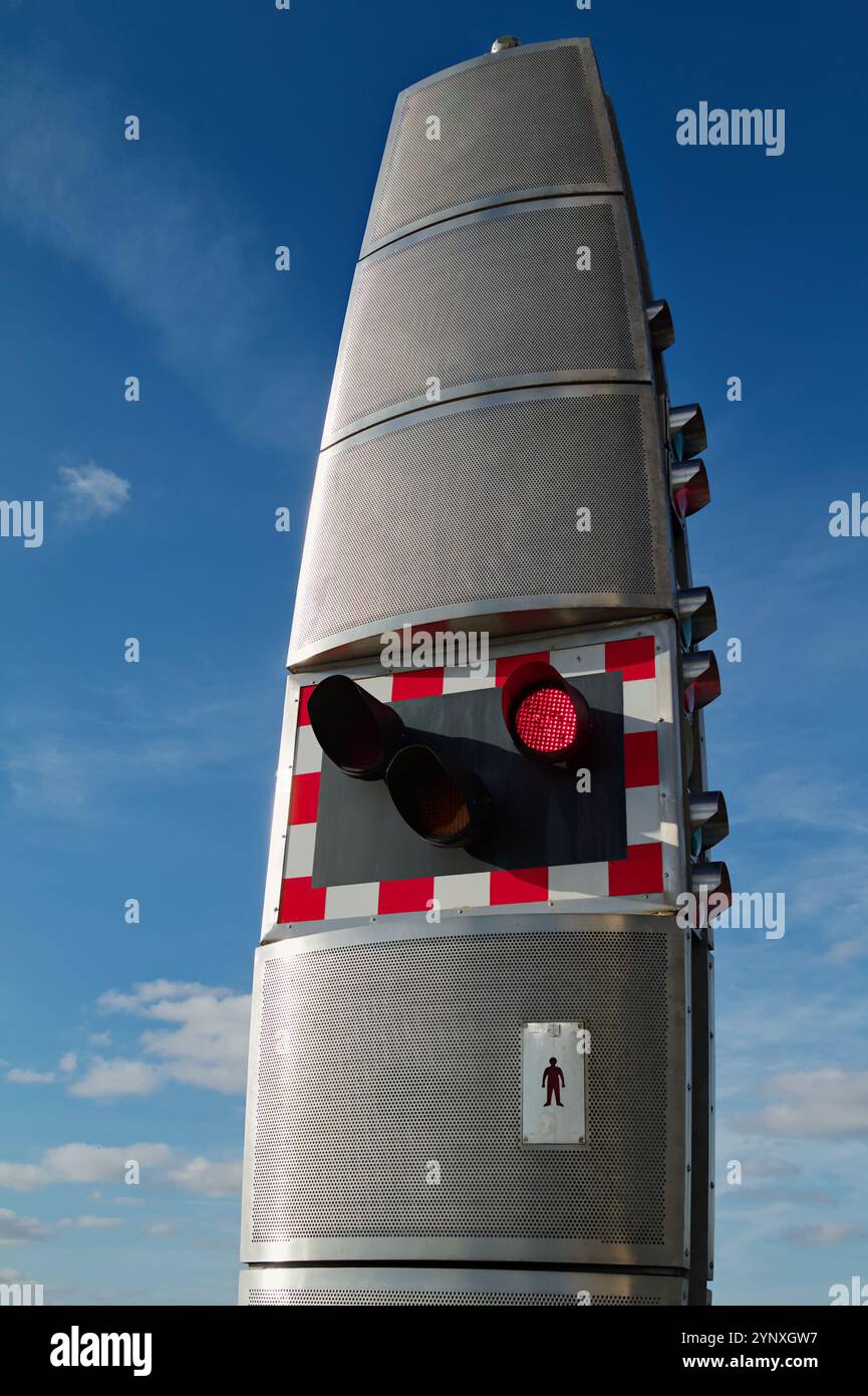 Tall Pillar Of The Twin Sails Bascule Lifting Bridge With Flashing ...