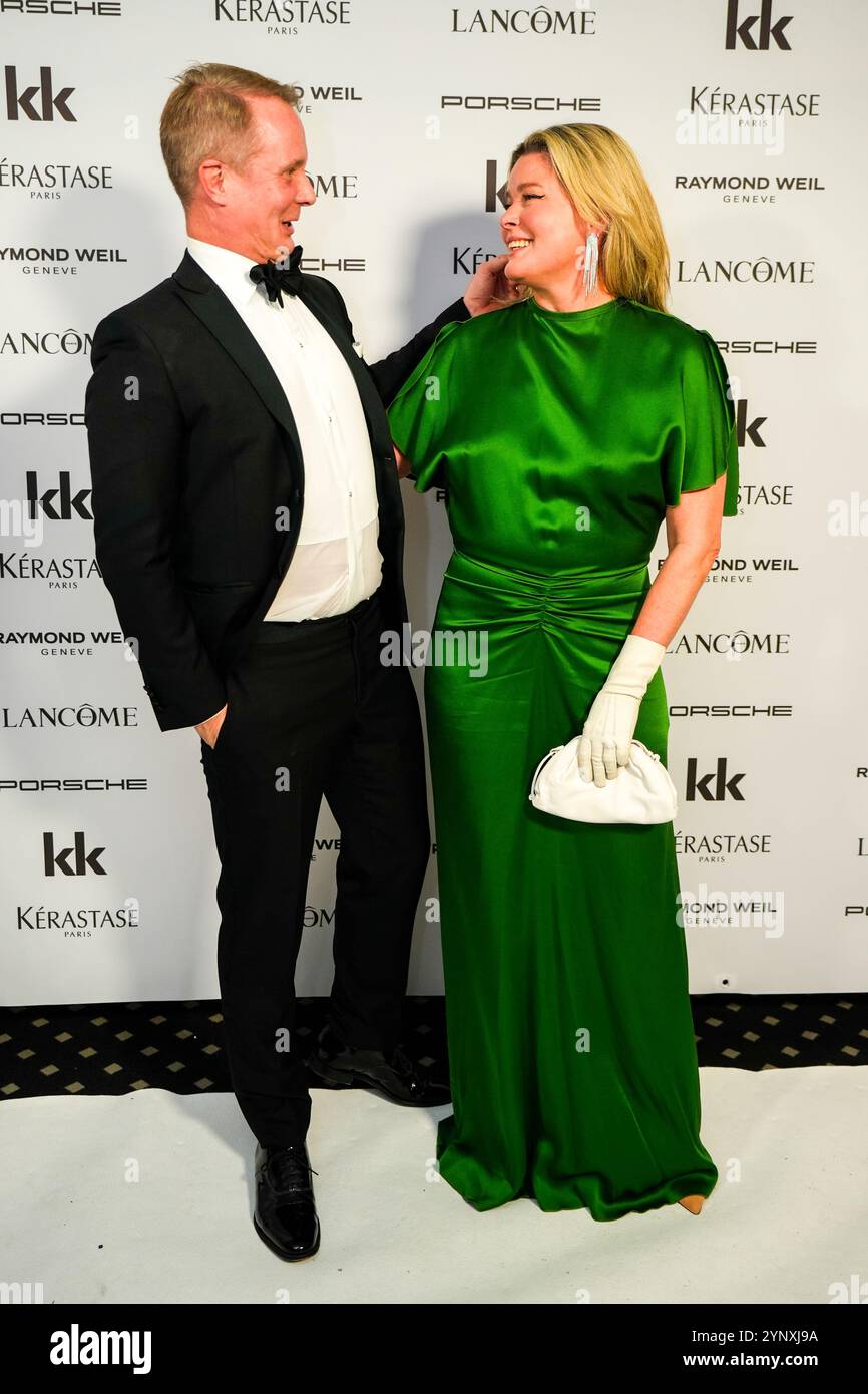 Oslo 20241126. Petter Pilgaard and Vendela Kirsebom arrive on the red ...