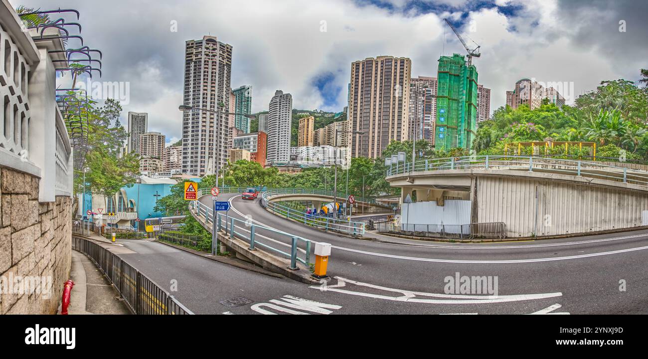 Dense urban architecture in Hong Kong with tightly packed high-rise ...