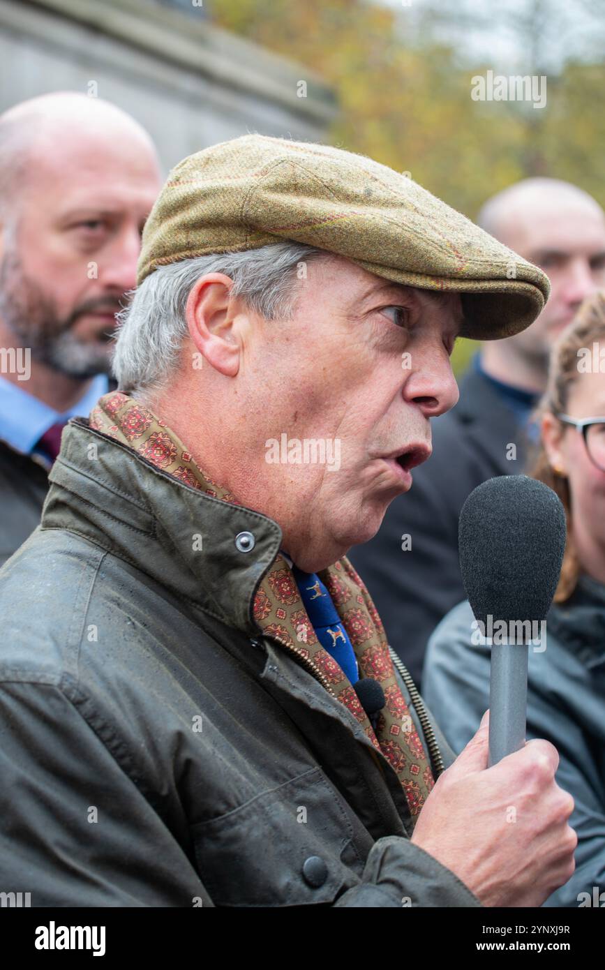 London, UK. 19th Nov 2024. Nigel Farage politician, broadcaster and ...
