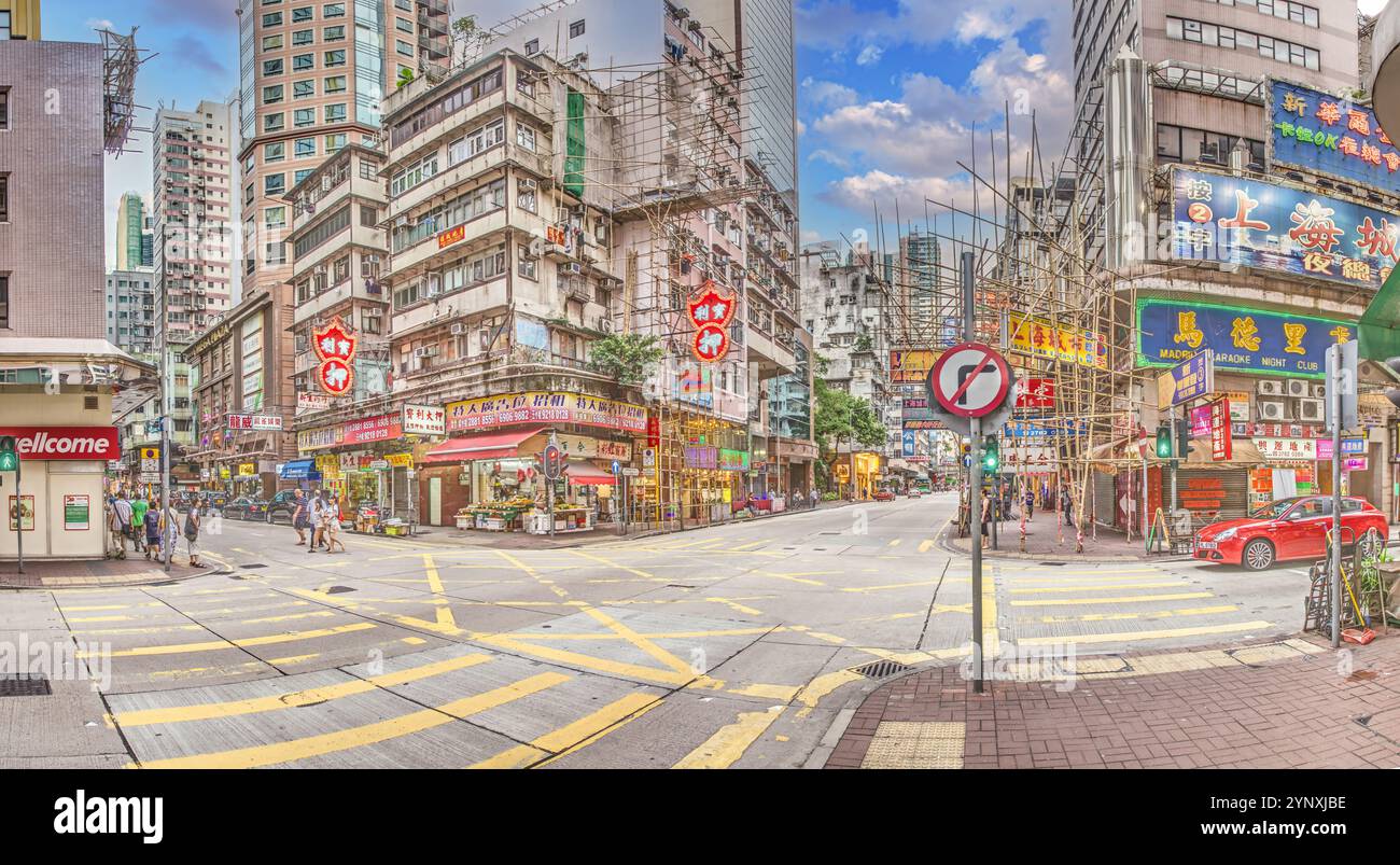 Dense urban architecture in Hong Kong with tightly packed high-rise ...