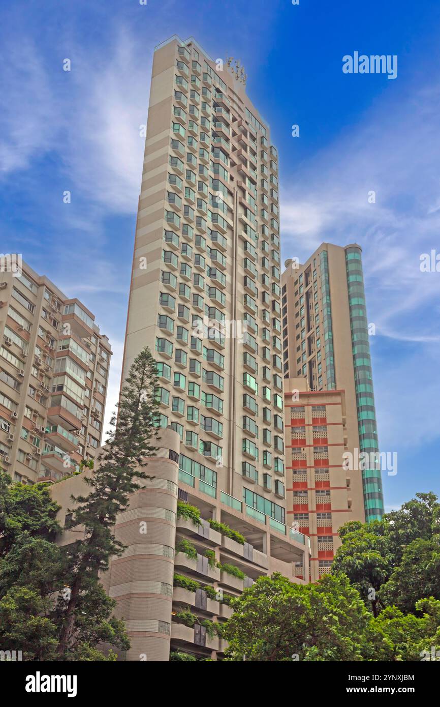 Dense urban architecture in Hong Kong with tightly packed high-rise ...